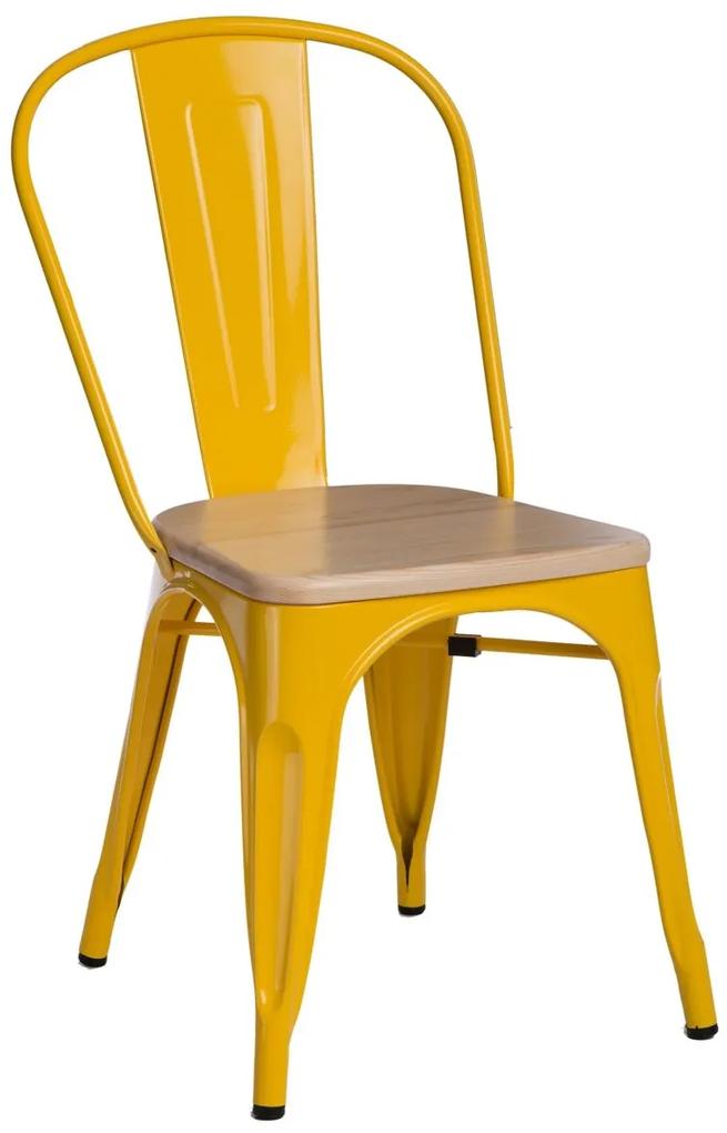 Culty Jídelní židle Tolix 45, žlutá/borovice