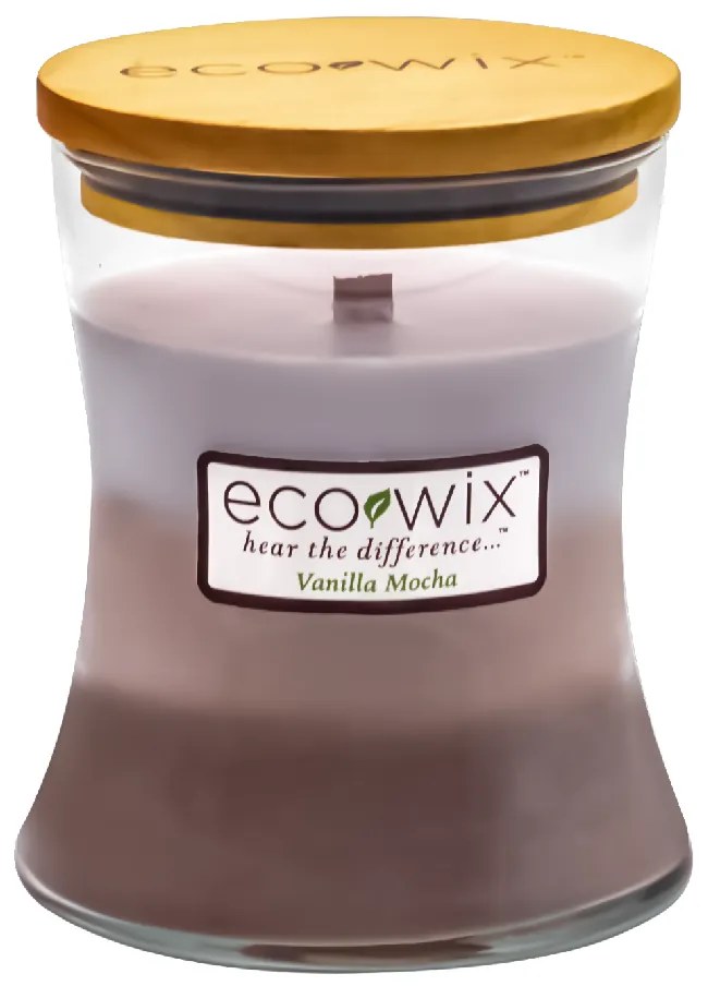 FLAGRANTE Ecowix vonná svíčka s dřevěným knotem Vanilla Mocha váza 398 g