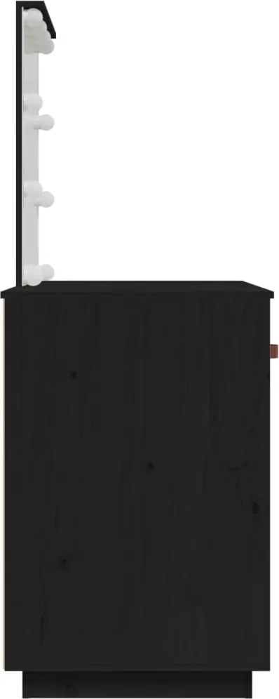 vidaXL Toaletní stolek s LED 95 x 50 x 133,5 cm masivní borovice [820096] Barva: Šedá