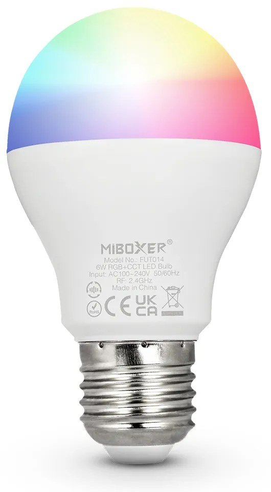 LED Solution Mi-Light MiBoxer RF LED žárovka RGB+CCT 6W E27