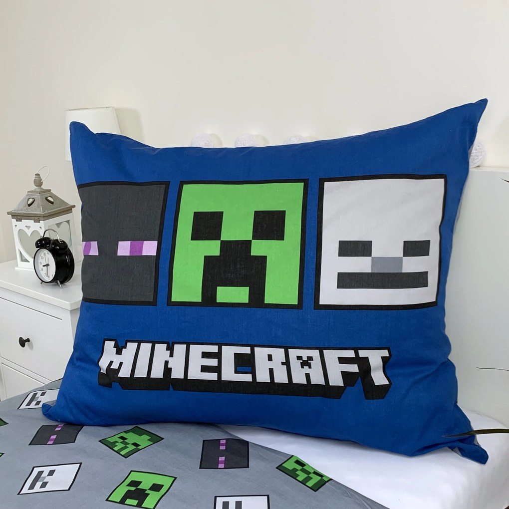 Jerry Fabrics Bavlněné povlečení se svítícím efektem 140x200 + 70x90 cm - Minecraft "Hostile Mobs"