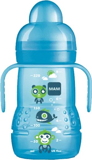 MAM Láhev TRAINER 220 ml, 4+ měsíce - modrá