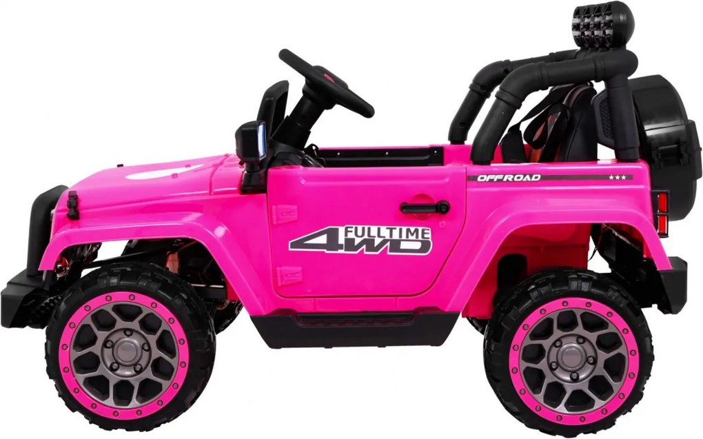 Ramiz Dětské terénní auto Full Time 4WD růžové na dálkové ovládání + pohon 4x4 + LED audio + úložný prostor