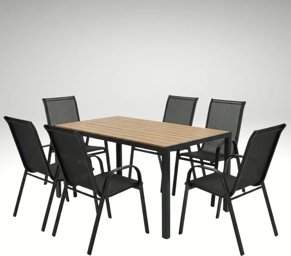 Vikio Venkovní zahradní set 150x90 pro 6 osob DK304-P přírodní