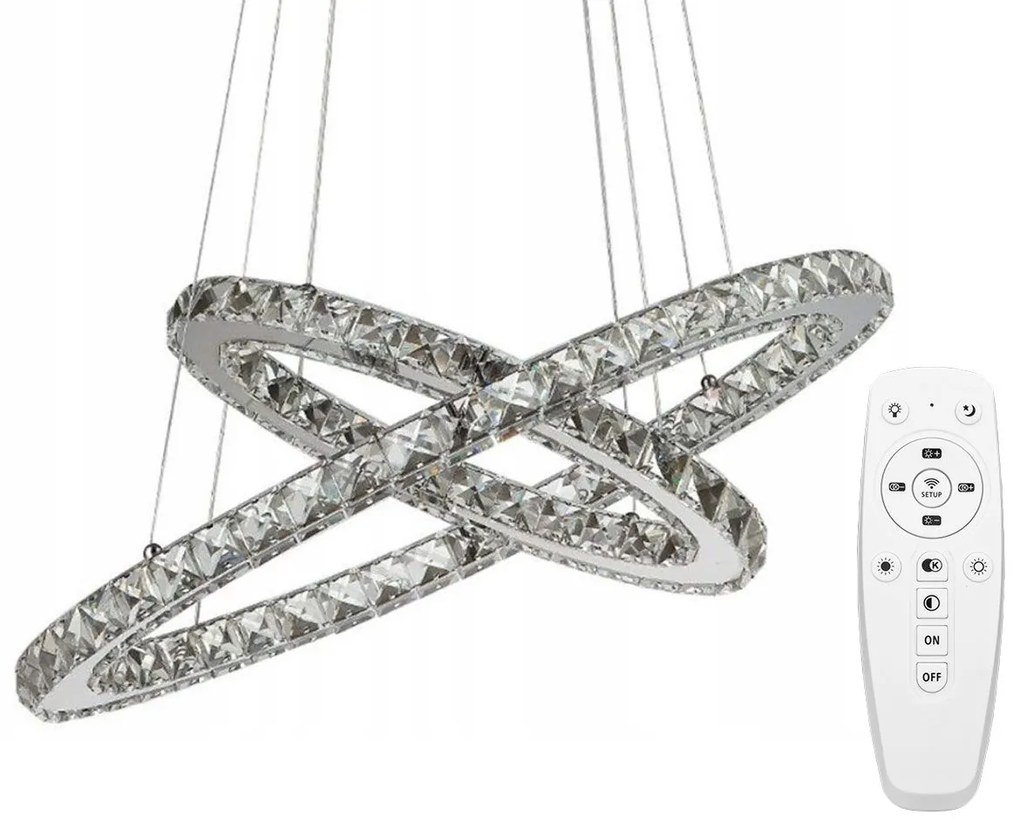 Toolight - LED stropní svítidlo + dálkové ovládání APP418-CP, chromová, OSW-65016