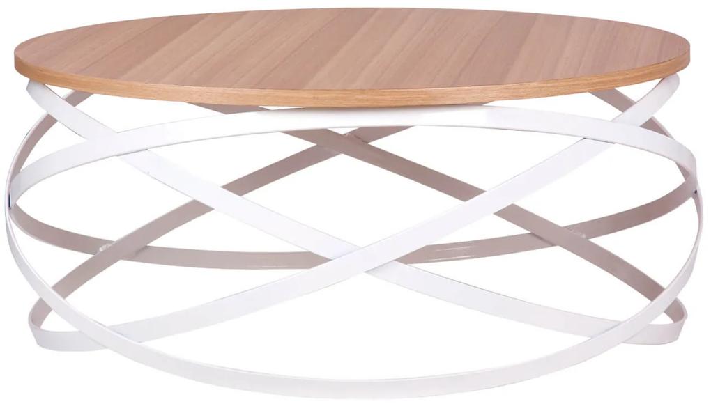 OnaDnes -20% Dubový konferenční stolek s bílou podnoží Somcasa Dario 80 cm