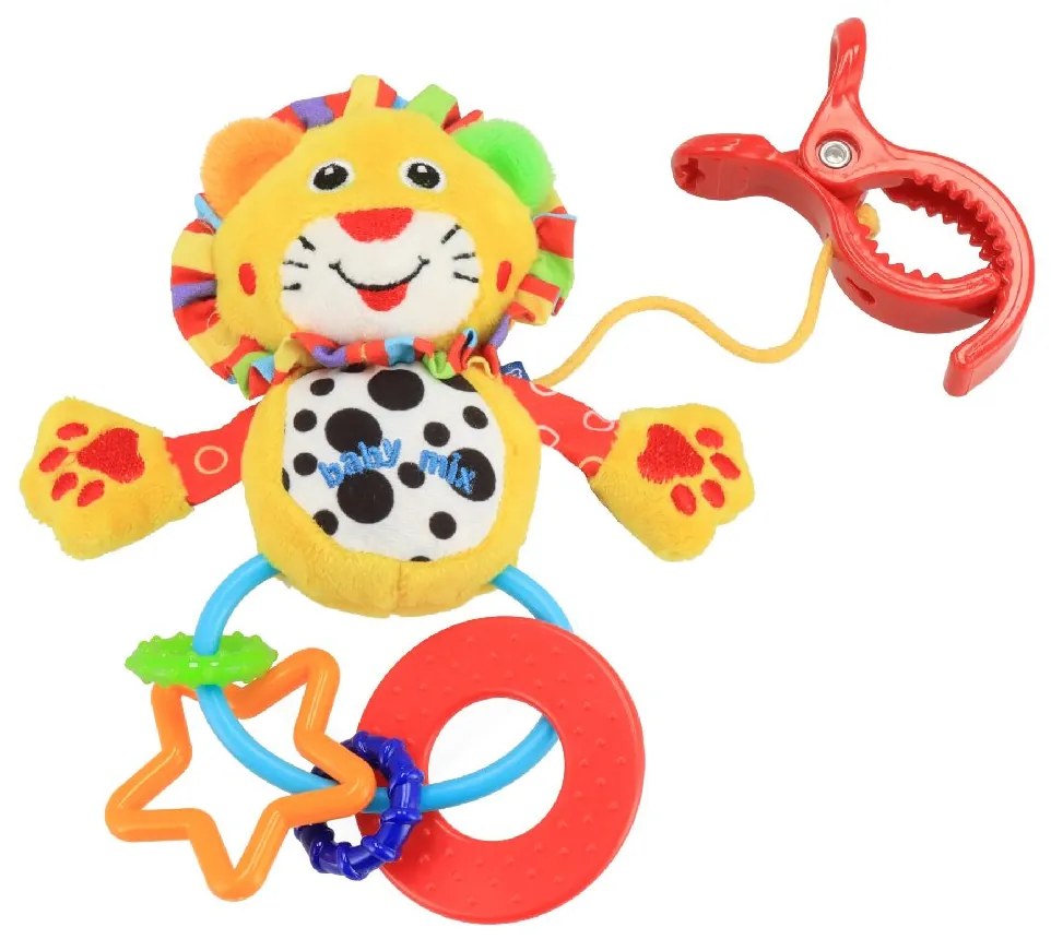 Plyšová hračka s chrastítkem Baby Mix gepardík Barva: Žlutá
