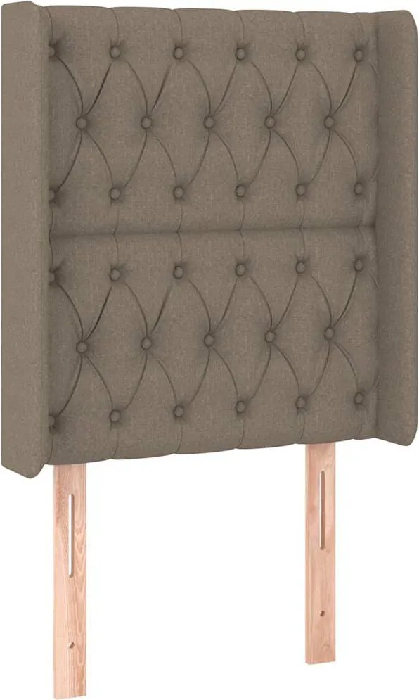 Čelo postele s LED taupe 83 x 16 x 118/128 cm textil 3124362