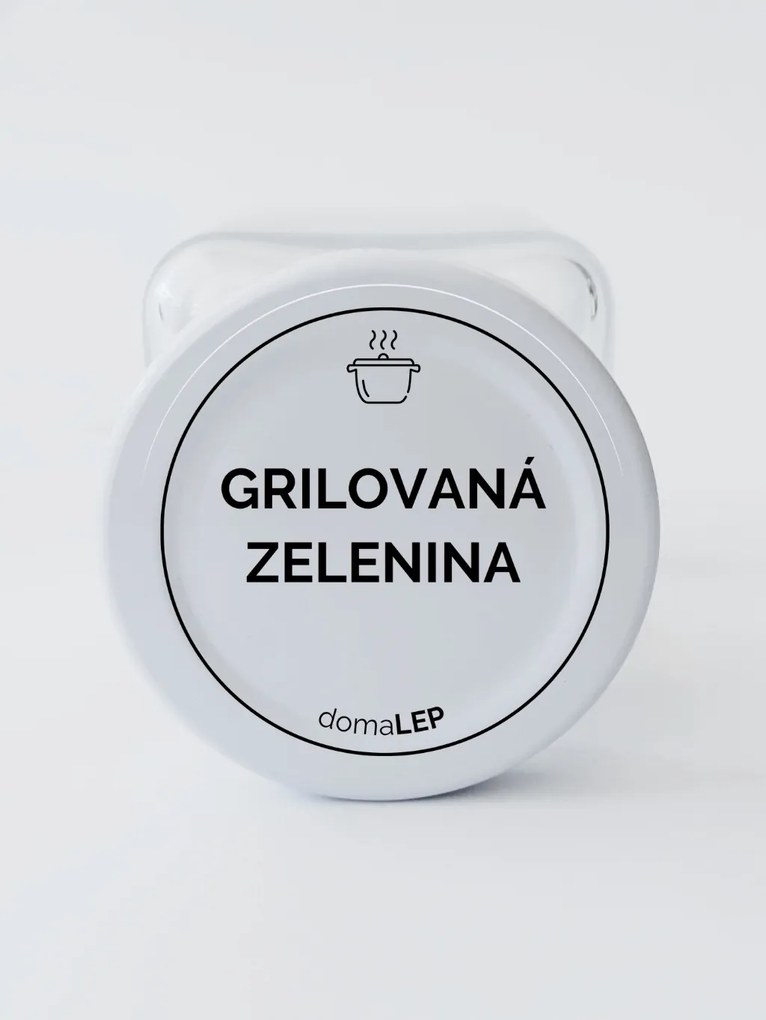 Samolepka na kořenky GRILOVANÁ ZELENINA průhledná 5 cm tučné písmo
