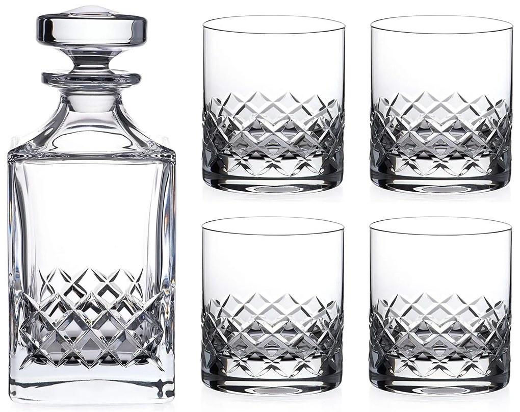Diamante broušený whisky set Grosvenor 1+4
