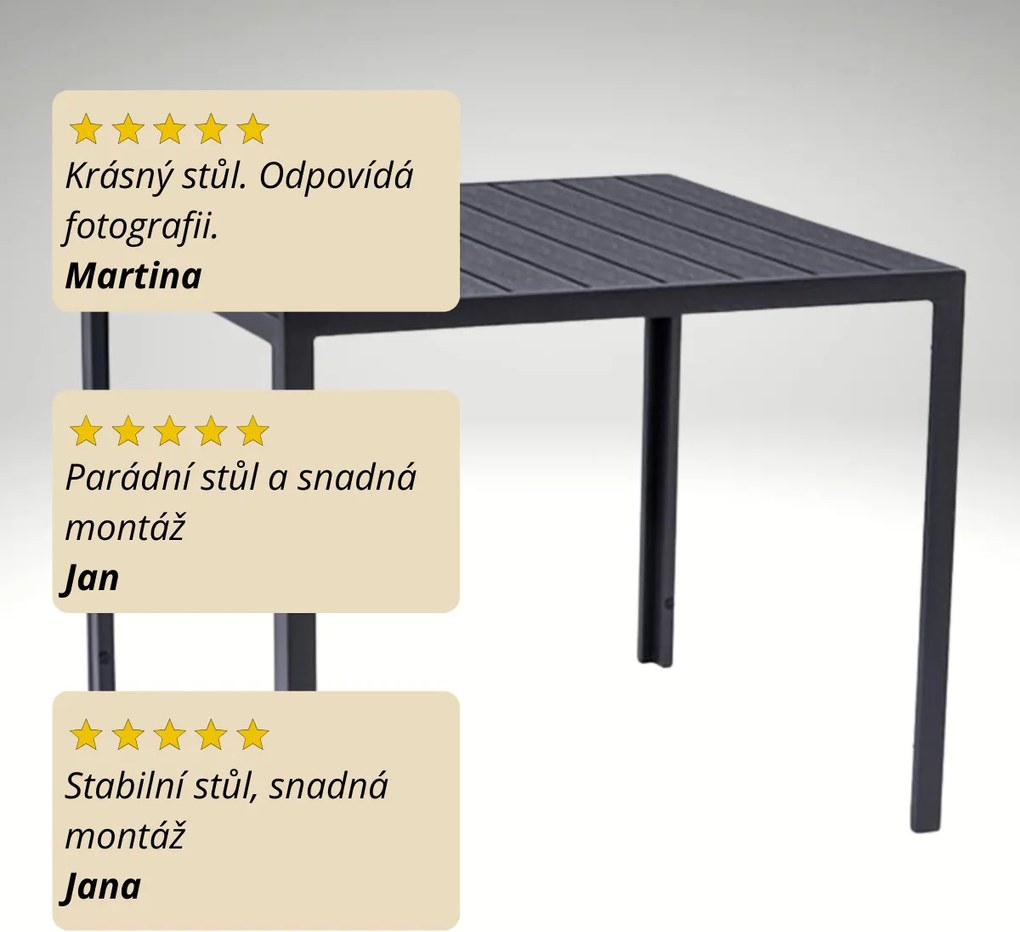 Vikio Zahradní jídelní stůl 90x90cm DT165 antracit