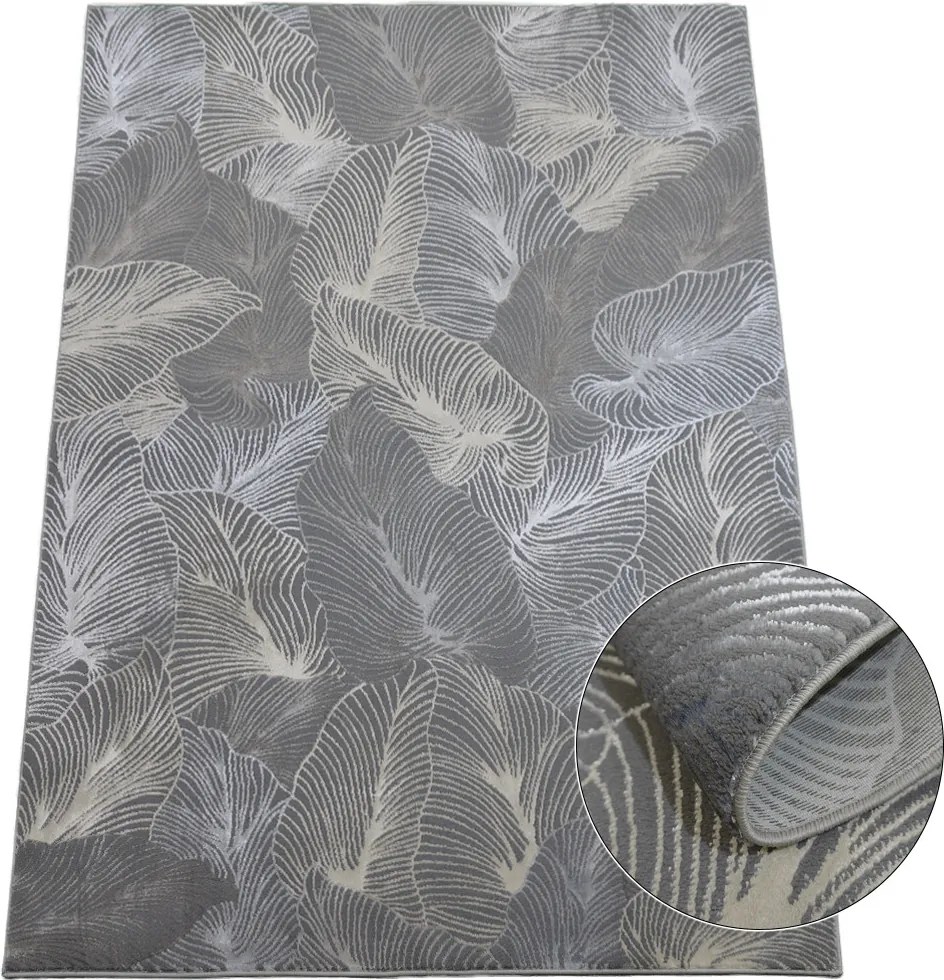 BE Koberec Esprit 3604 GREY - šedý obdélníkový Rozměr: 60x100 cm