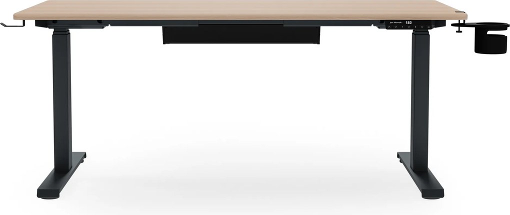 Elektrický stůl s regulací výšky ergonomický antracitový/dub sonoma,1400x700 mm: ARIA