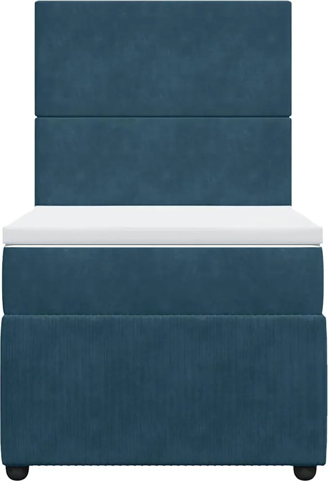 Box spring postel s matrací modrá 90 x 200 cm samet 3294536