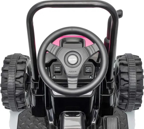 Elektrický traktor Milly Mally s přívěsem růžový