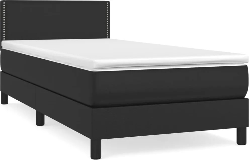 Box spring postel s matrací černá 90x190 cm umělá kůže 3141035