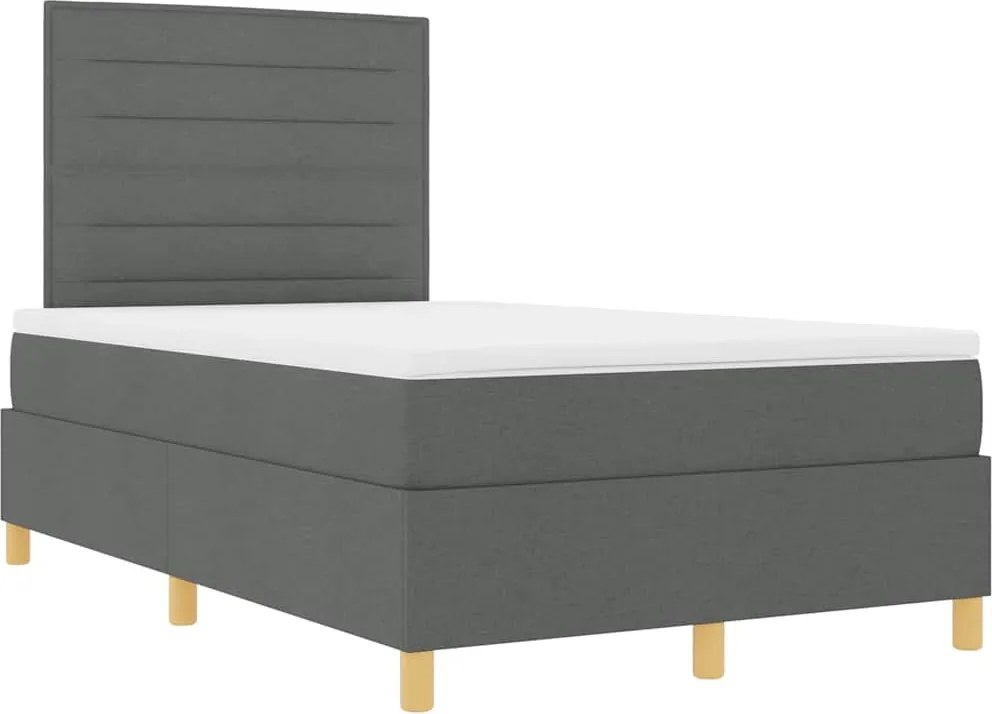 Postel s boxspringem s čelo Tmavě šedá 120 x 190 cm textil 3339526