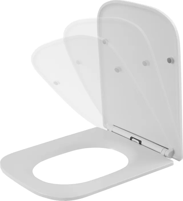 Gamma Venice, toaletní WC sedátko 435x362mm z duroplastu s pomalým zavíráním, bílá, GMA-VENICE