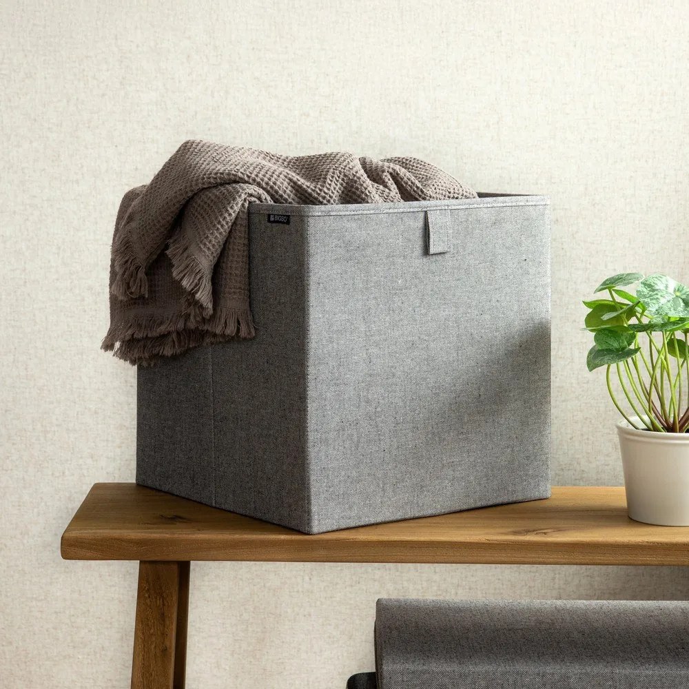 Šedý látkový úložný box 32x31,5x31,5 cm Soft Storage Cube – Bigso