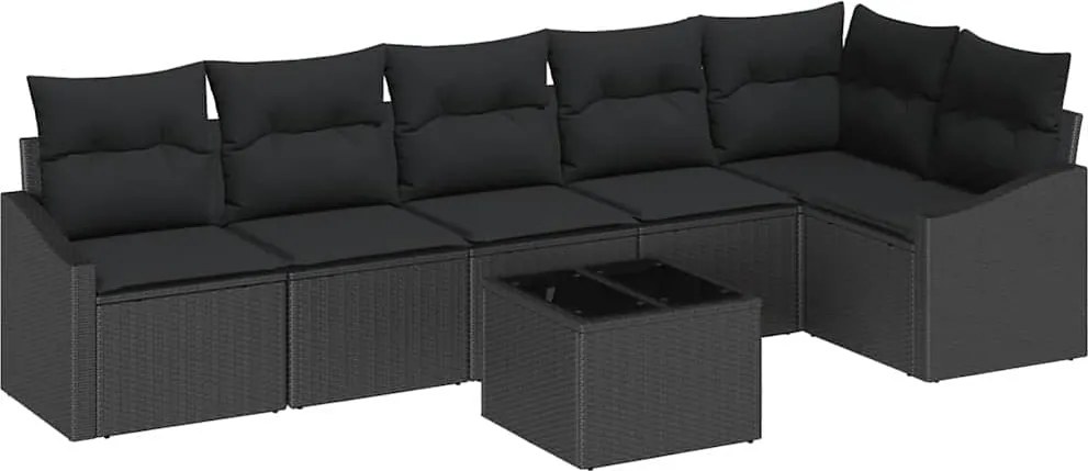 Set pohovek 7 ks Černá polyratan 3346753