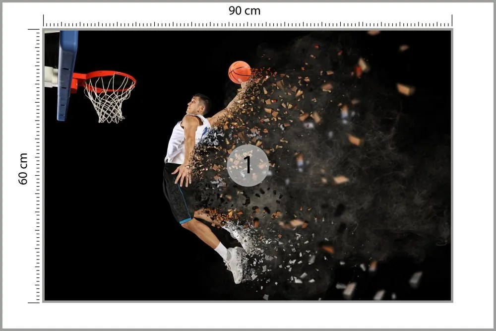 Fototapeta Basketbalista V Akci Strukturální vinyl 104x70.5