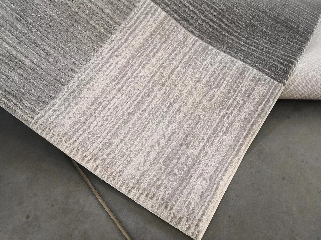 Berfin Dywany, Kusový koberec Vals 8002 Grey, 200x290, šedá, obývací pokoj