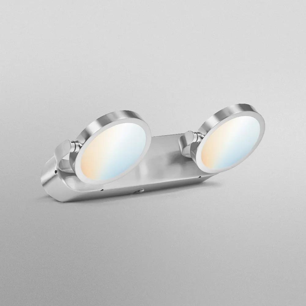 Chytré LED koupelnové světlo IP44 2 x ROUND, laditelná bílá