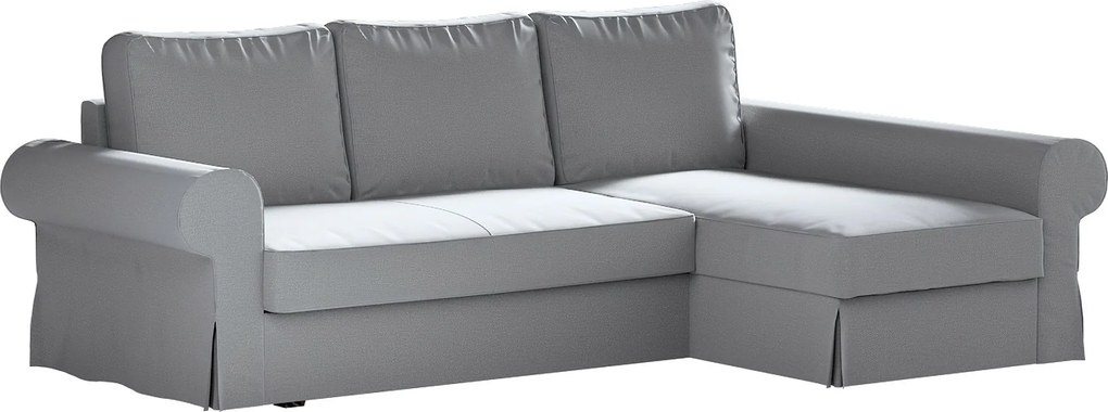 Potah na pohovku IKEA Backabro rozkládací se šezlongem barva šedá látka sametová