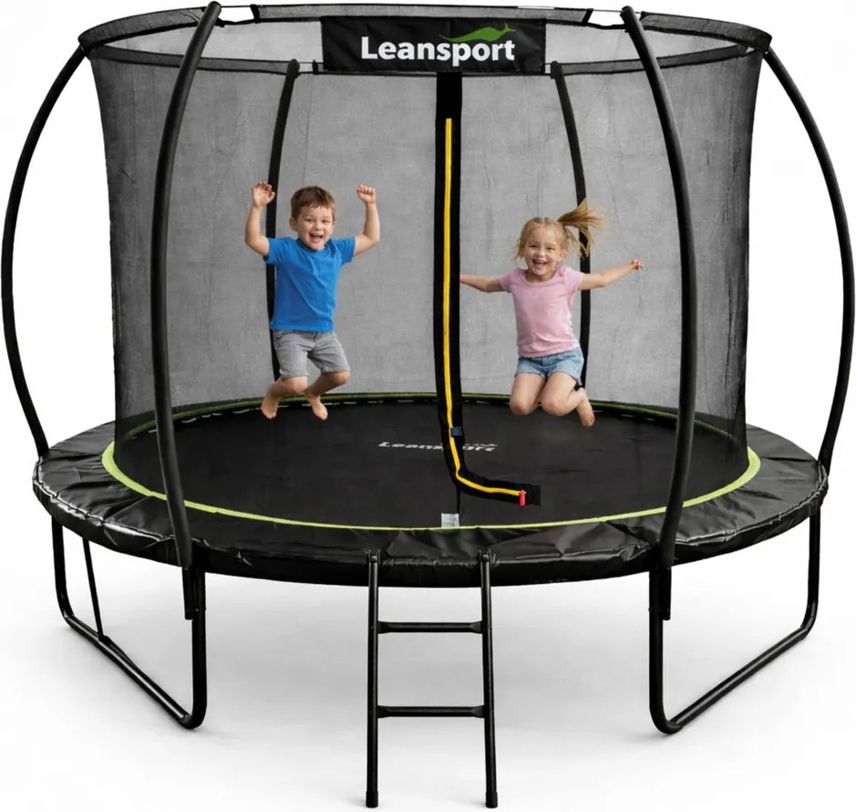 LEAN Sport Zahradní trampolína LEAN s vnitřní sítí, černo-zelená, 305 cm, 10 ft