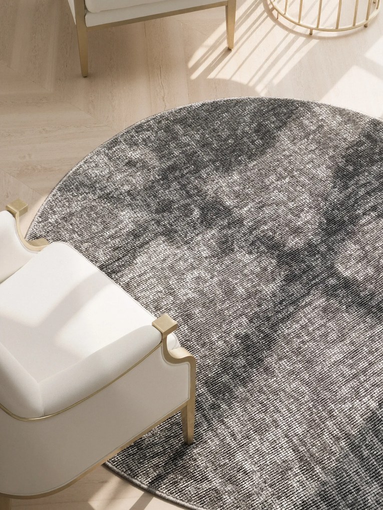 ELLE Decoration, Kusový koberec Brilliance Prisma 106310 Silver Grey z kolekce Elle kruh, 160x160 (průměr) kruh, šedá, ložnice