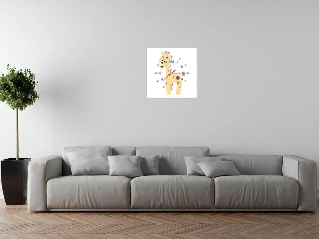 Gario Obraz s hodinami Žirafa Rozměry: 30 x 30 cm