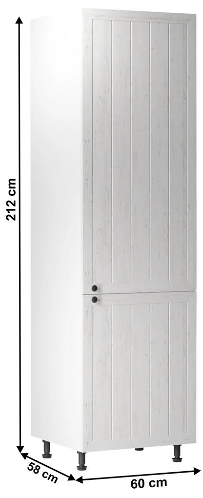 Skříňka na vestavěnou lednici D60ZL, pravá, bílá / sosna Andersen, PROVANCE