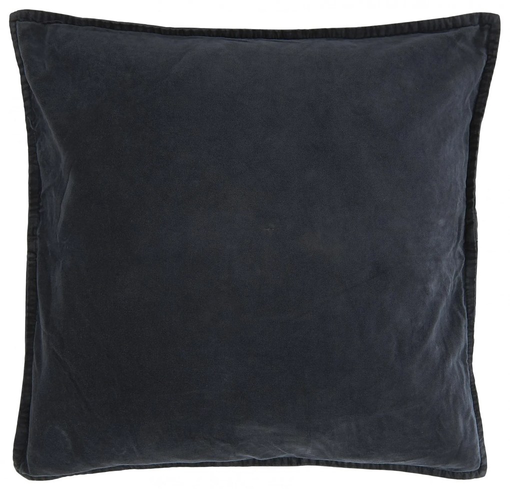 IB LAURSEN Sametový povlak na polštář Midnight Blue, modrá barva, textil