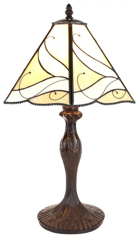 Béžová stolní lampa Tiffany Augustijn – 31x43 cm