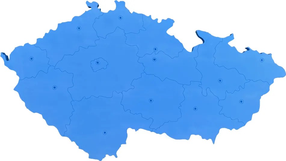 Vylen Slepá pěnová mapa České republiky  Modrá