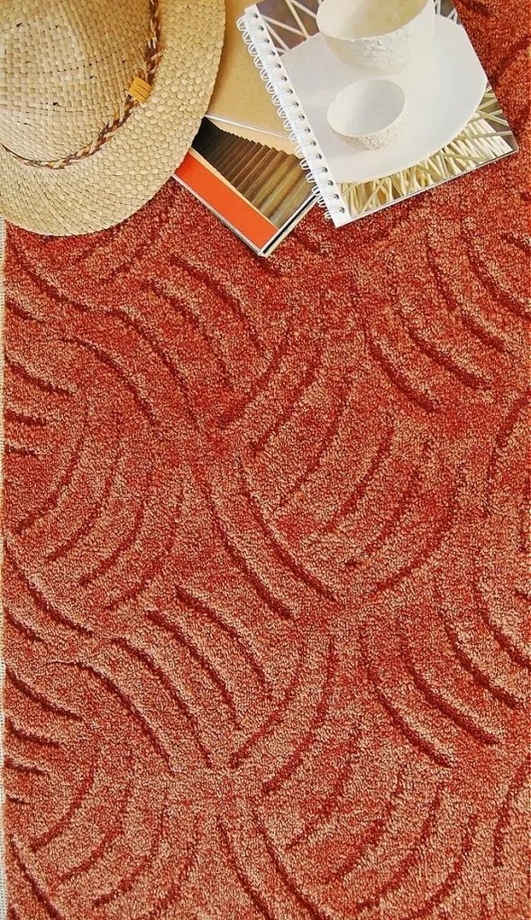 Metrážový koberec bytový Tango Filc 881 oranžový - šíře 5 m