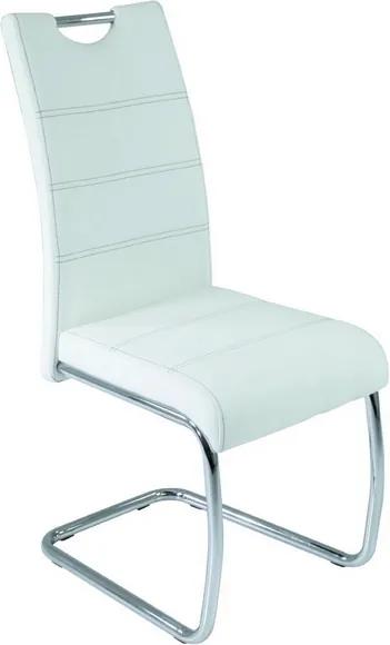 Jídelní židle Flora II, bílá ekokůže