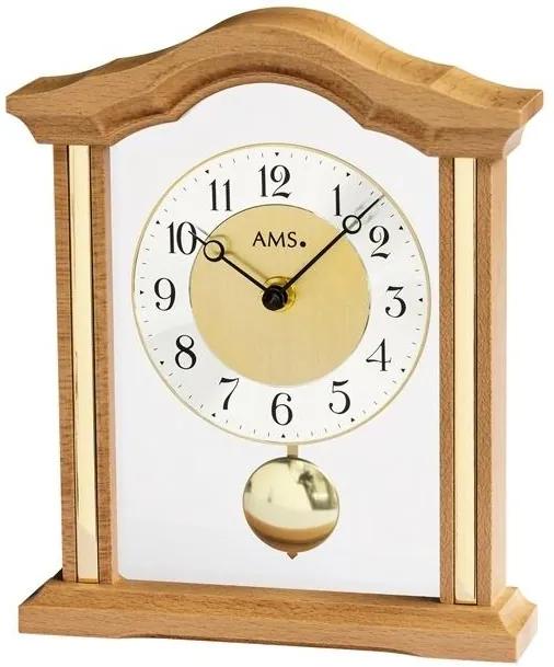 Luxusní dřevěné stolní hodiny 1174/18 AMS 23cm