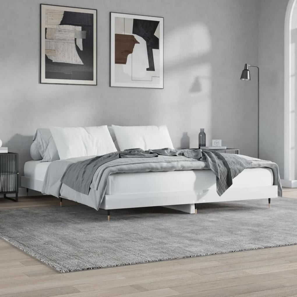 Rám postele bílý s vysokým leskem 180 x 200 cm kompozitní dřevo,  832119