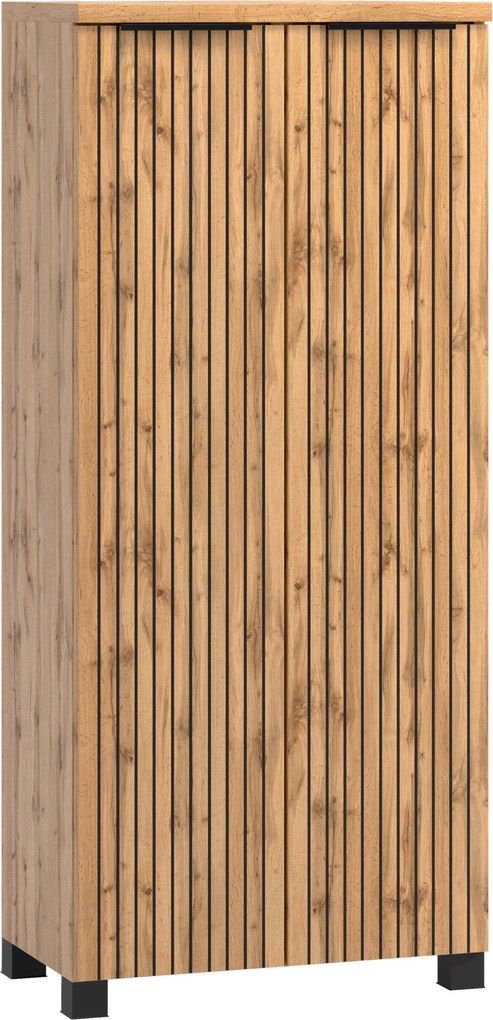XXXLutz MIDI SKŘÍŇKA, černá, dub wotan, 60/130/35 cm Held - Online Only koupelnové skříňky - 000307017909