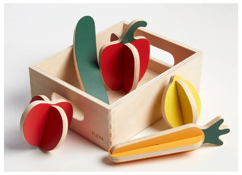 Dřevěný dětský hrací set Flexa Play Shop Vegetables Biano.cz