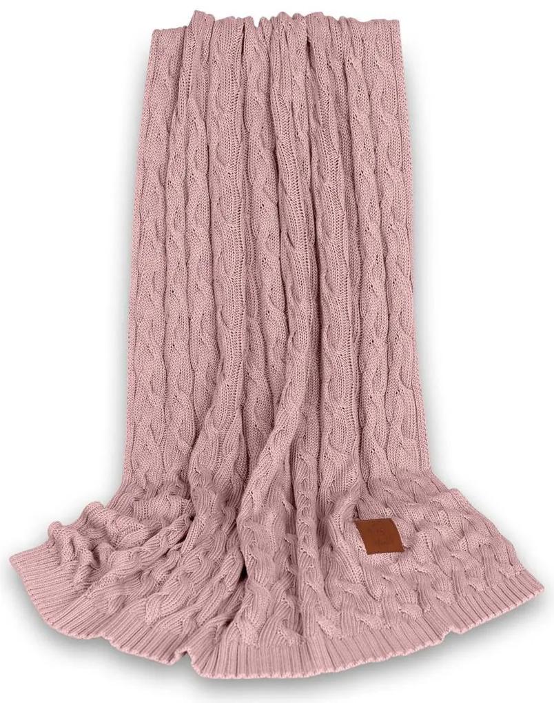 Infantilo Pletená kostkovaná deka Bambus 80 x 100 cm Růžová