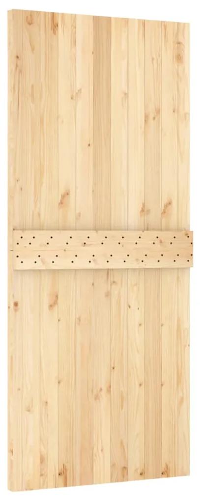 Posuvné dveře s kováním 90 x 210 cm masivní borové dřevo,  3203093