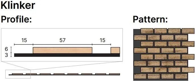 Akustický panel Cihly 667x583x9mm Dub Sonoma