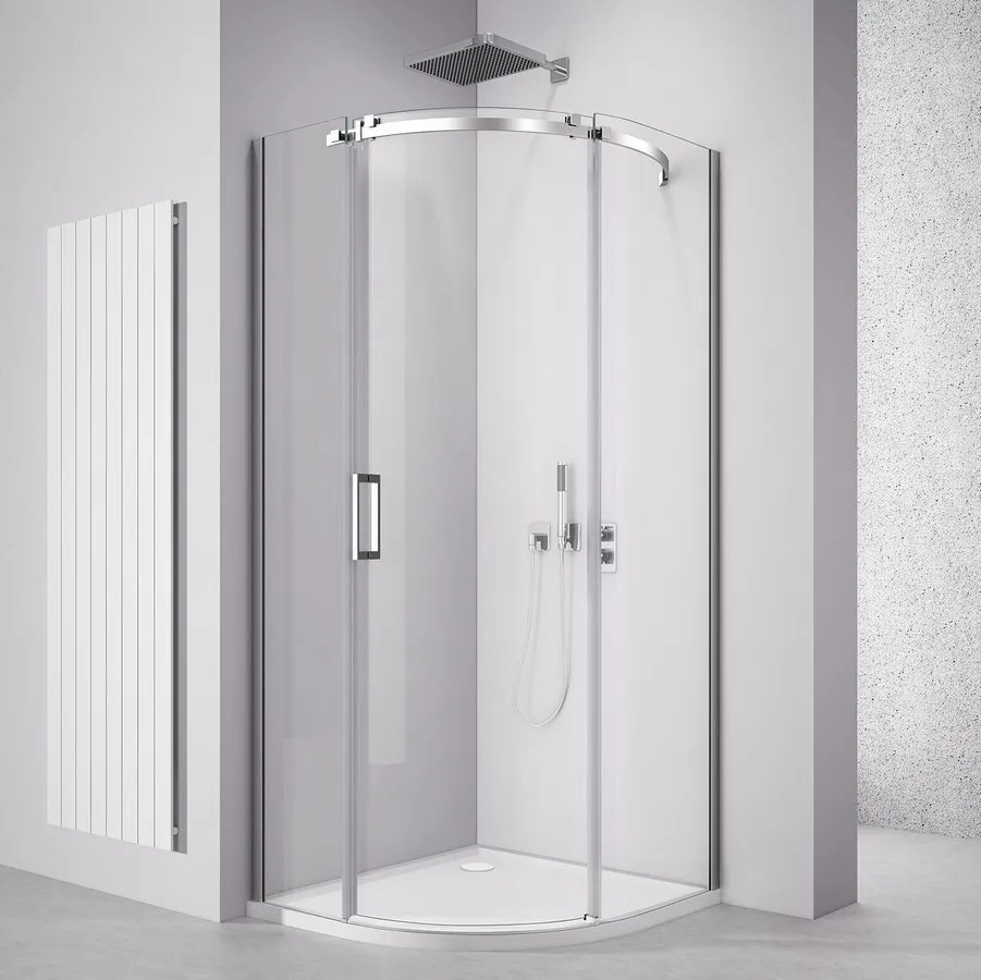 Polysan Polysan, THRON SQUARE čtvrtkruhová sprchová zástěna 900x900mm, čiré sklo, pravá, TL2690R-5002
