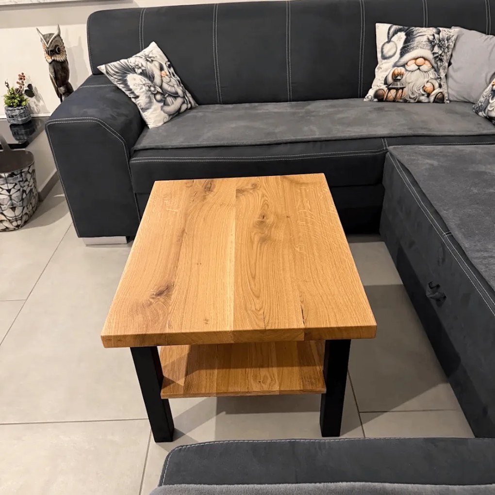 KULHÁNEK Konferenční stolek "Tabi mini" Odstín podnože: individuální, Velikost desky: 120x60 cm