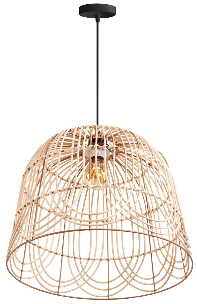 Toolight Boho, stropní svítidlo 40cm 1xE27 APP1352-1CP, černá-přírodní hnědá, OSW-05765