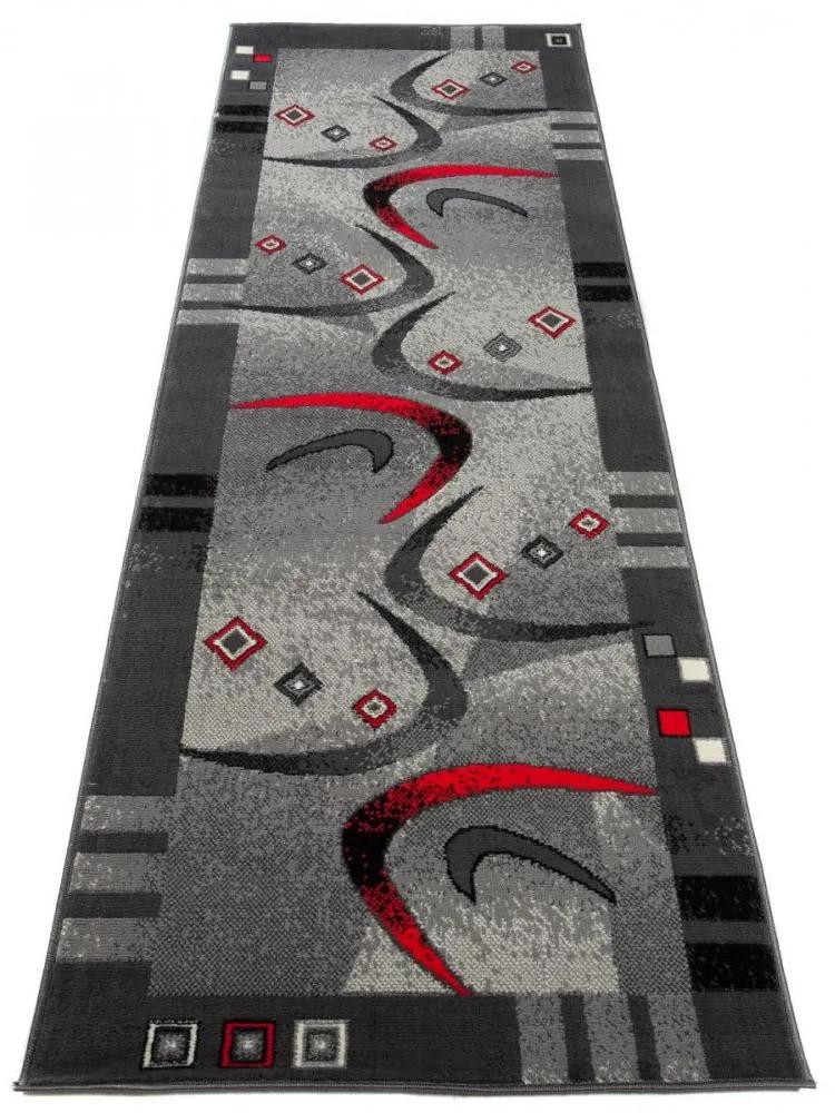 Kusový koberec PP Bumerang šedý atyp 80x400cm