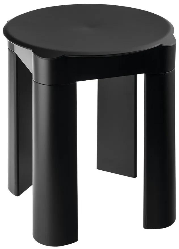 MARPLAST COLORED koupelnová stolička 37x39x37cm, ABS, černá mat - A56013