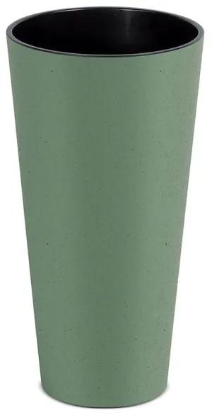 PROSPERPLAST Květináč - TUBUS SLIM Eco Wood Průměr: 25 cm, Barva: kávová